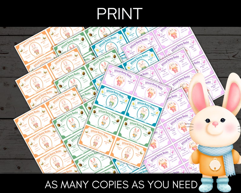 Easter Bunny Bucks Printables, Easter Egg Filler, Easter Coupons ...