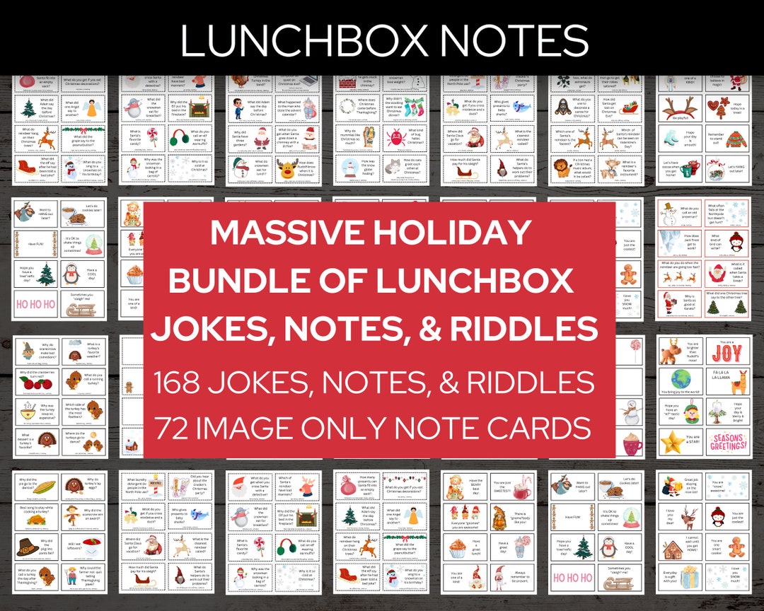 Holiday Bundle of Fall Lunch Box Jokes, Autumn Lunchbox Jokes, Lunch ...