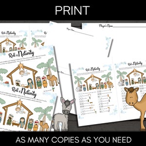 Roll a Nativity Christmas Dice Game Printable, Great Christian Holiday ...