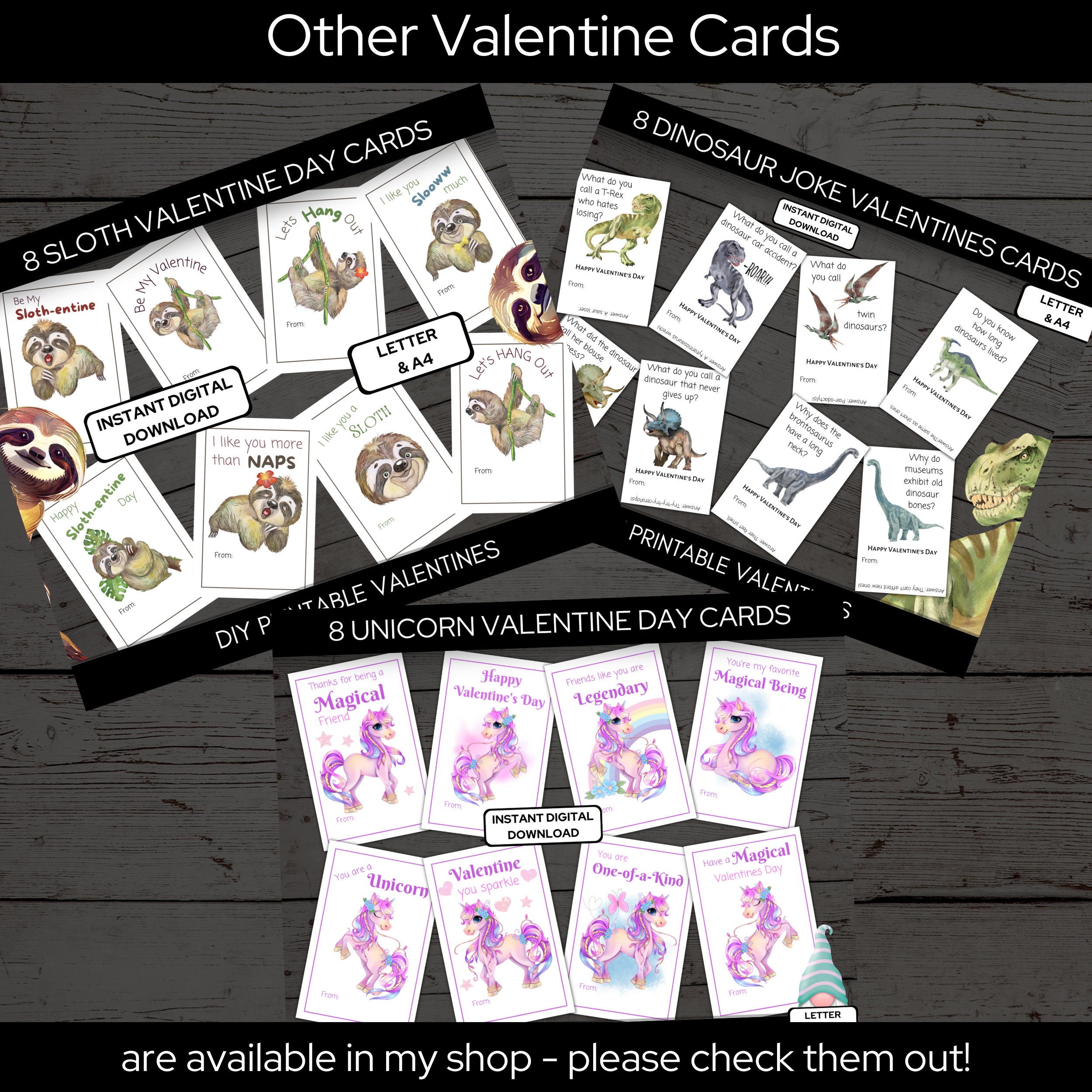 Cute Highland Cow Valentine Cards for Class Exchange Letter & A4 Format ...