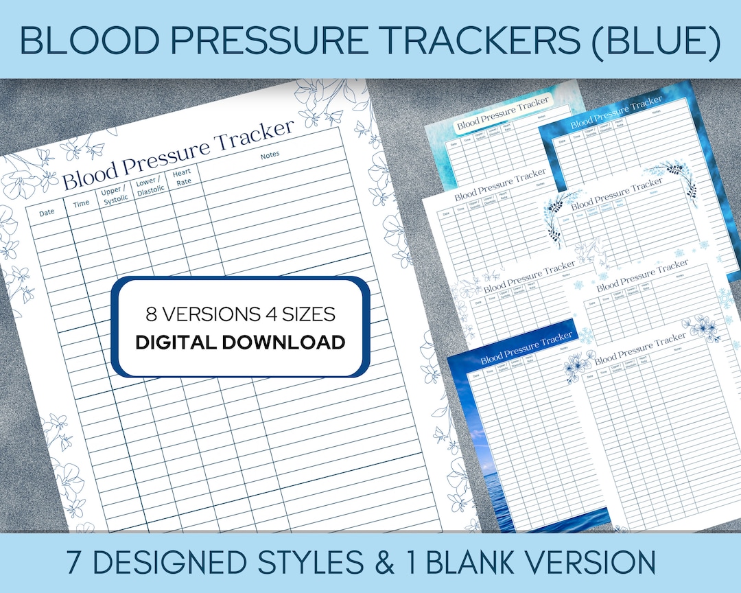 Blood Pressure Log, Blood Pressure Printable, Blood Pressure Chart ...