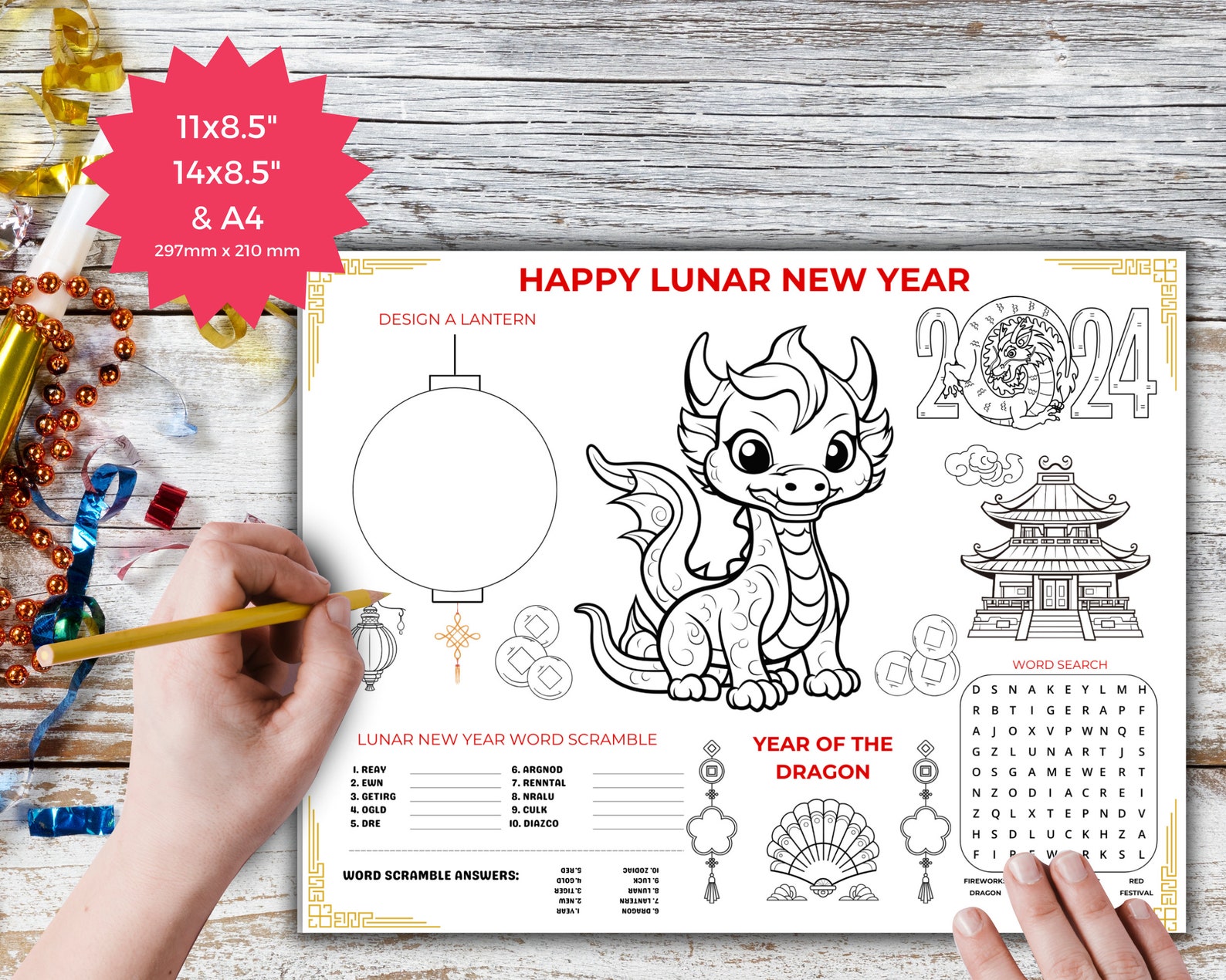 Chinese New Year Activity Pages, Year of the Dragon, Lunar New Year ...