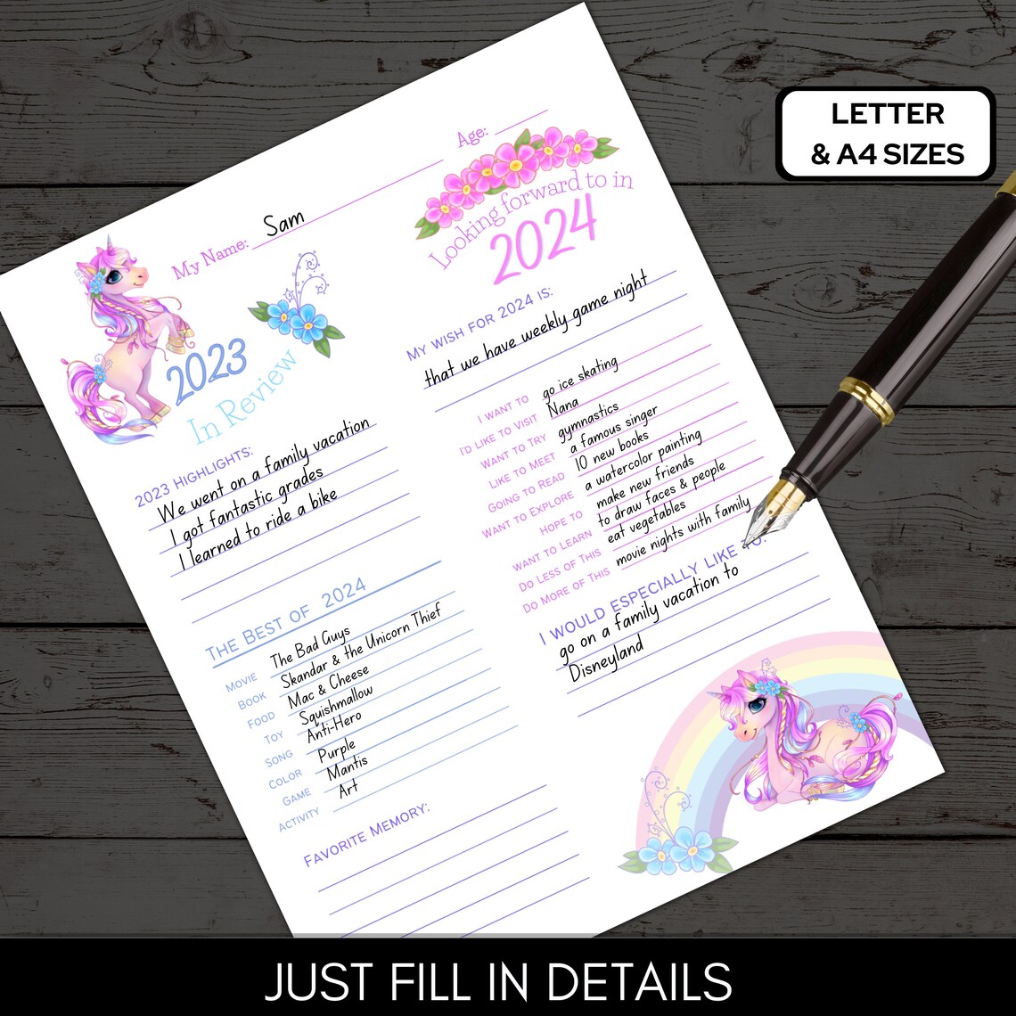 Kids Year in Review, Printable New Years Activity, 2024 New Year ...