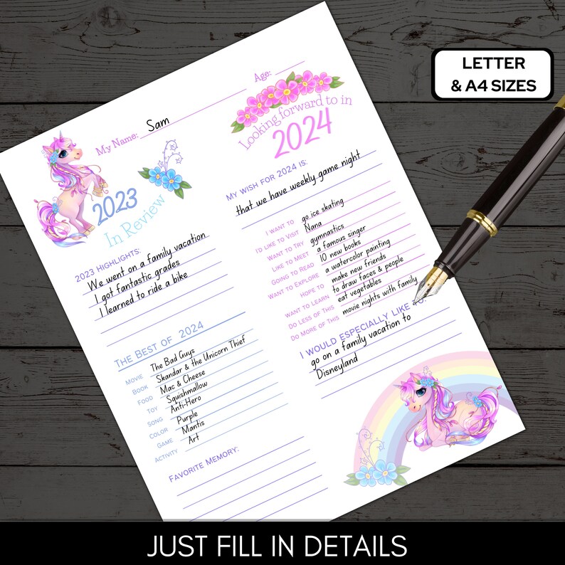 Kids Year in Review, Printable New Years Activity, 2024 New Year ...