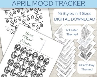 Monthly Mood Tracker Printable PDF A4 & A5 Curly Hair - Etsy