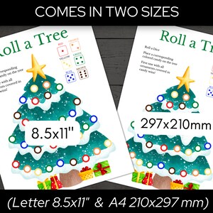 Roll A Tree Christmas Game A4 Letter, Printable Christmas Games, Roll A ...