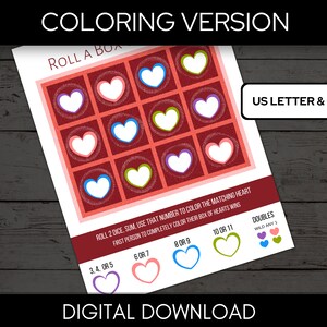 Valentine Party Game - Roll a Box of Hearts Dice Game | Valentine's Day ...