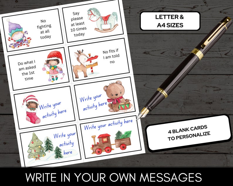 56 Elf Kindness Advent Calendar Cards With Elf Letter | Unique Advent ...