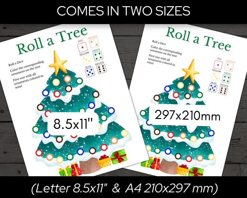 Roll A Tree Christmas Game A4 Letter, Printable Christmas Games, Roll A ...