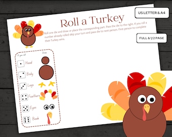 Printable Thanksgiving Roll A Story Dice Game, Thanksgiving Dice Game ...