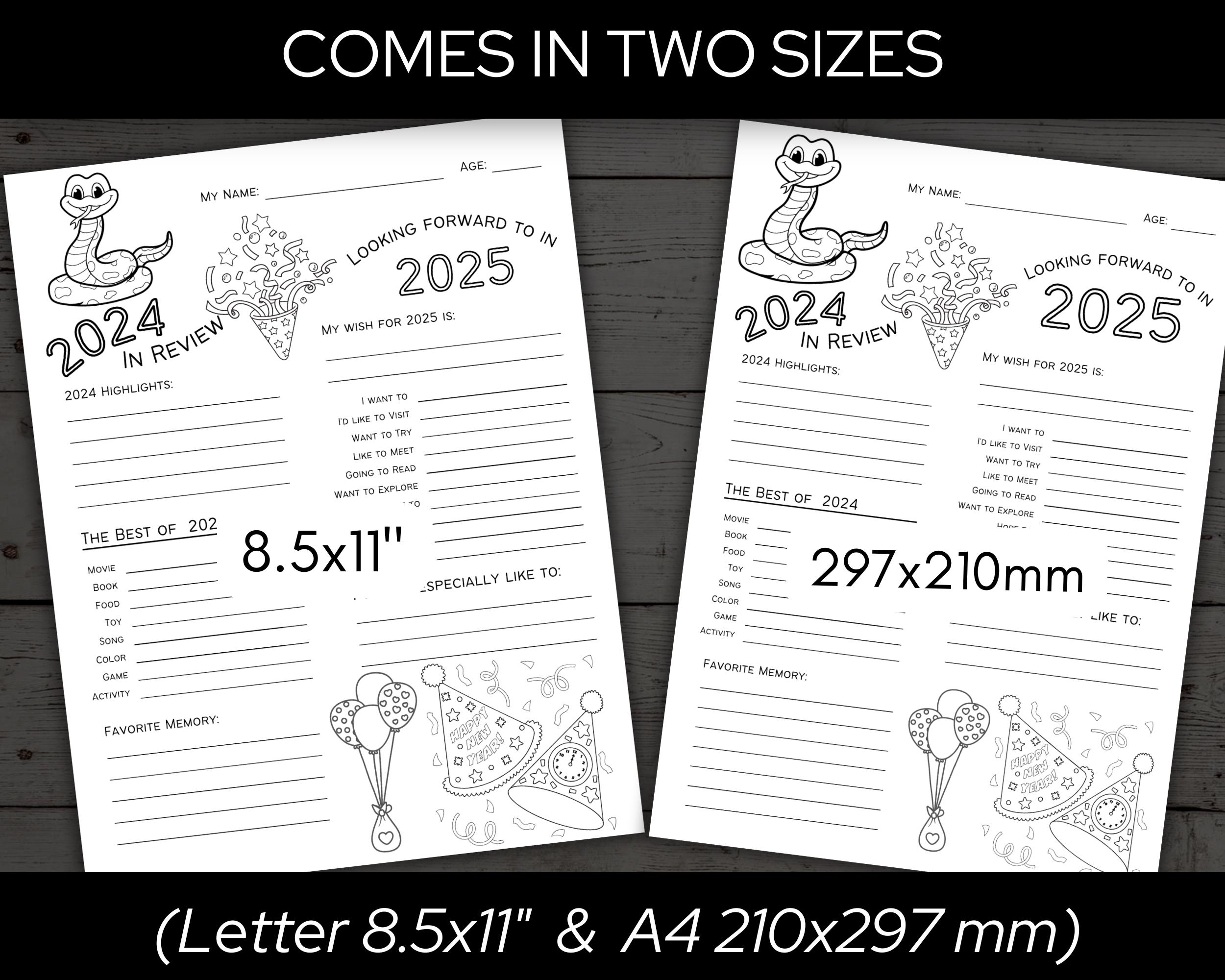 Kids Year in Review, Printable New Years Activity, 2025 New Year ...