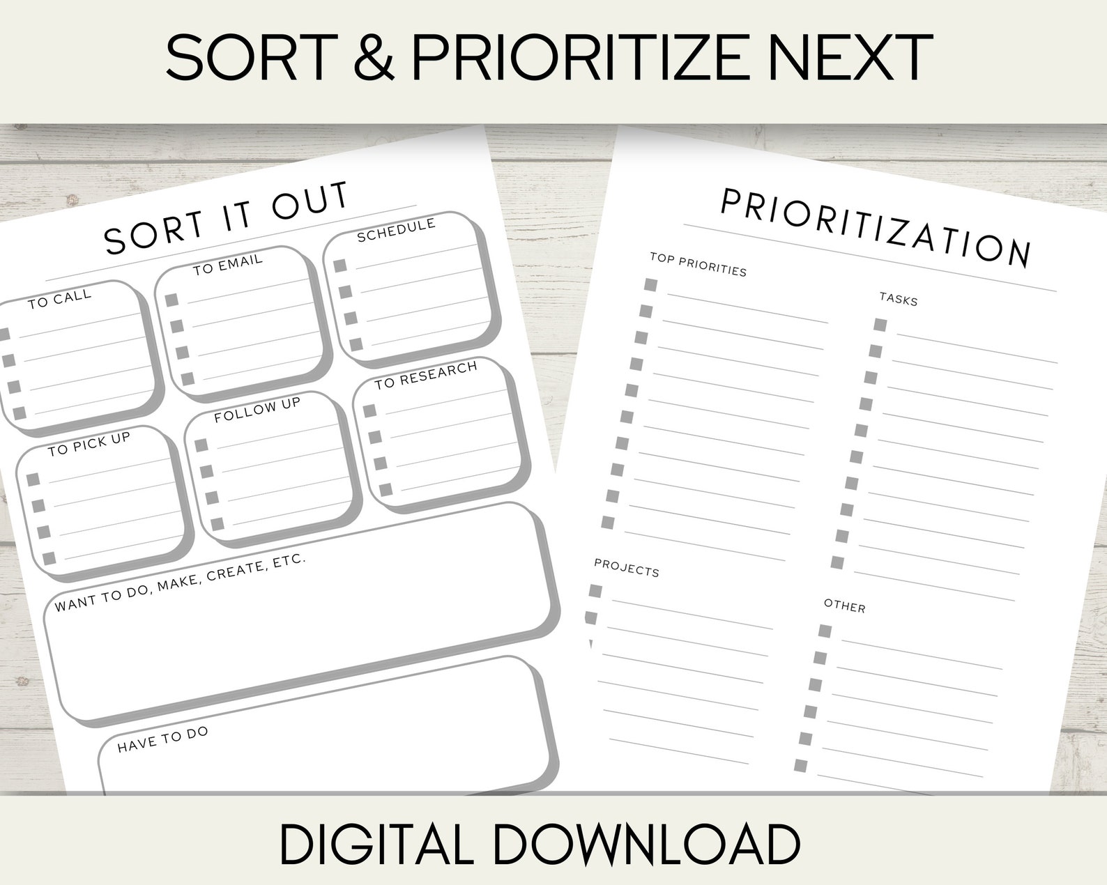 Brain Dump Printable, Prioritization, & To-do List, ADHD Planner, Anti ...