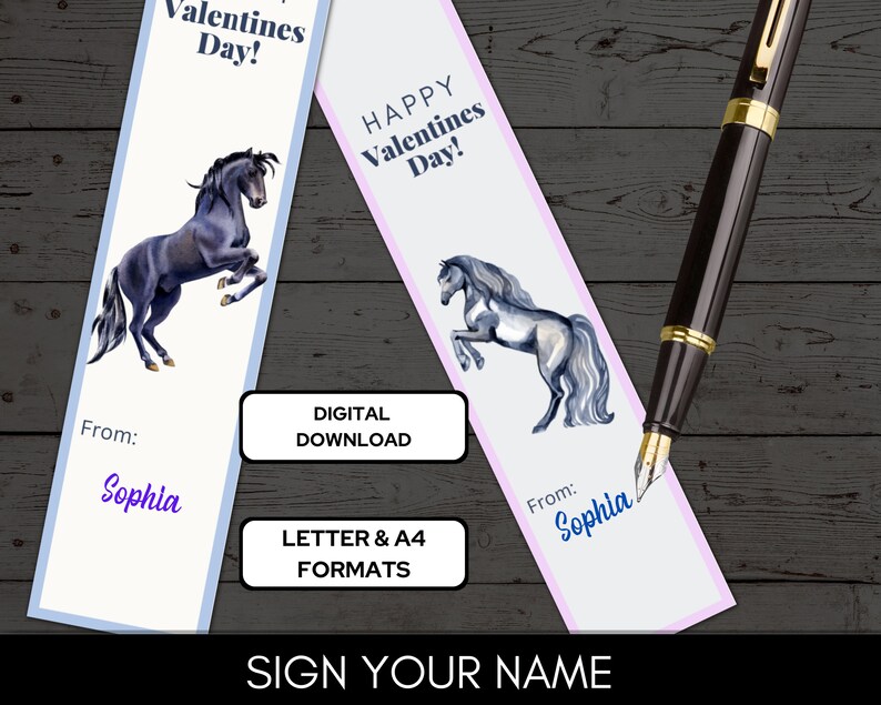 Horse Valentine Bookmarks | Printable Bookmarks for Classroom ...