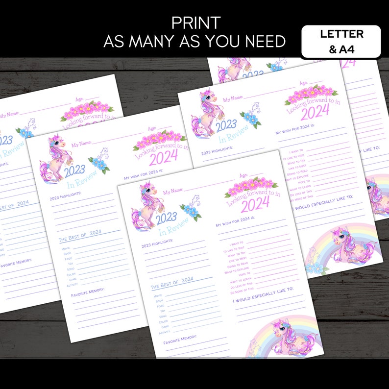 Kids Year in Review, Printable New Years Activity, 2024 New Year ...