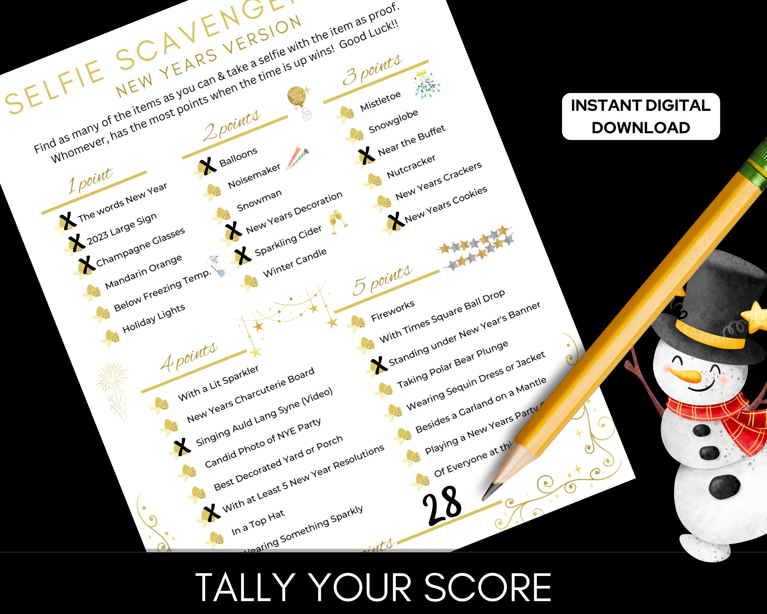 New Years Photo Scavenger Hunt, Scavenger Hunt Printable, New Year's ...