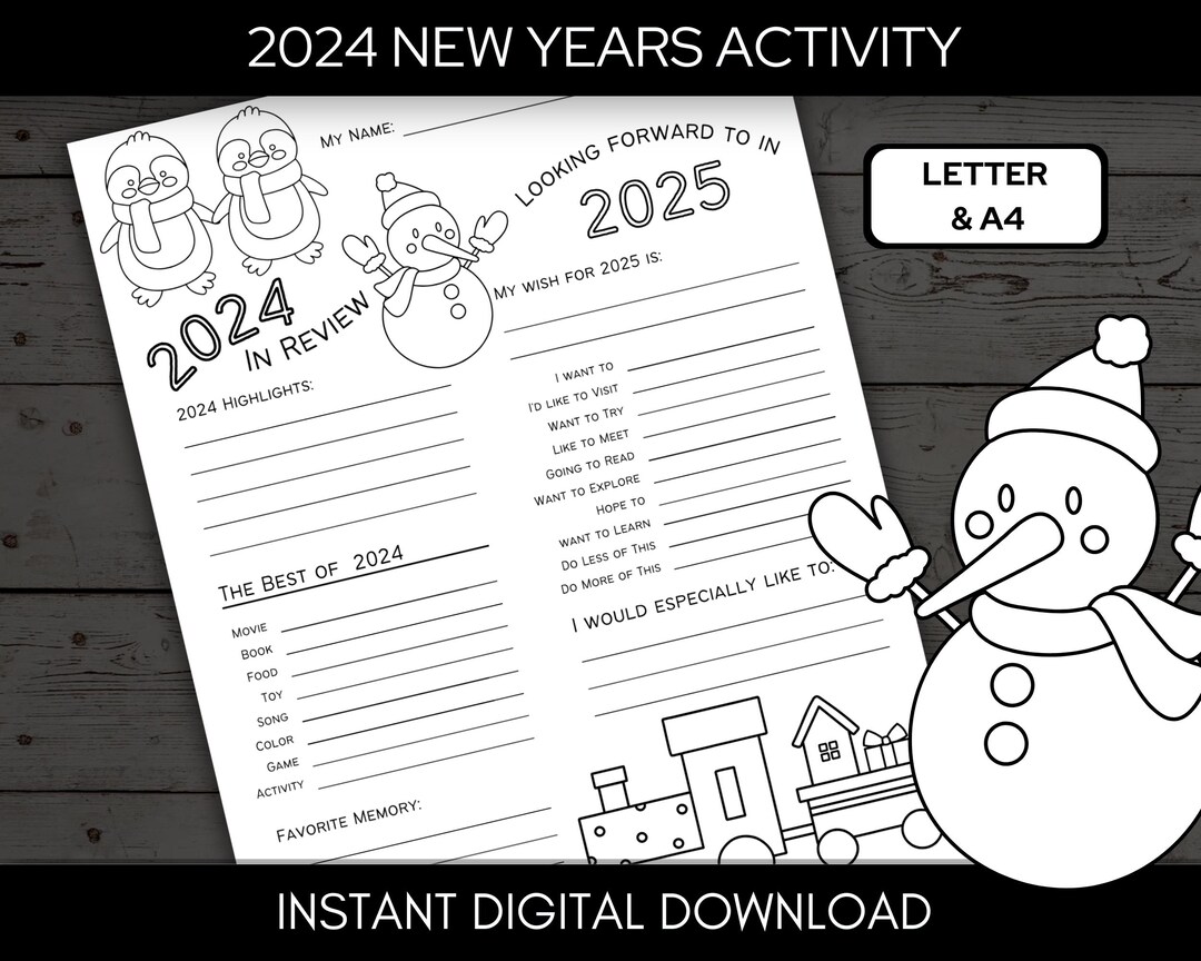 Kids Year in Review, Printable New Years Activity, 2025 New Year ...