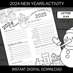 Kids Year in Review, Printable New Years Activity, 2025 New Year ...