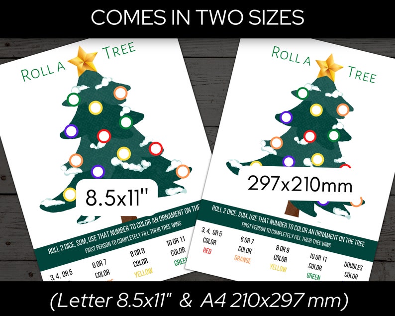 4 Roll A Tree Christmas Games, Roll A Tree Dice Game, Printable Games ...