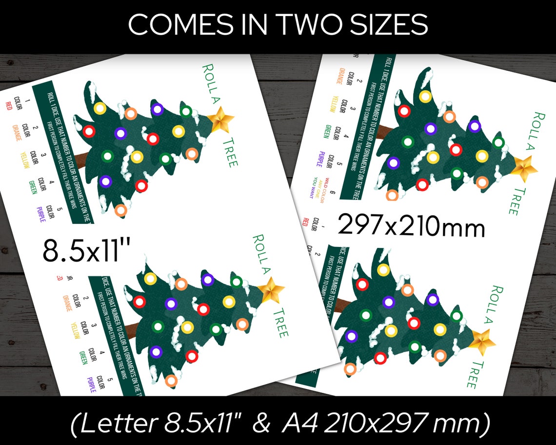 4 Roll A Tree Christmas Games, Roll A Tree Dice Game, Printable Games ...