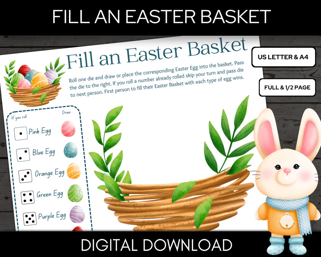 Fill an Easter Basket Dice Game, Easter Game, Classroom Games, Easter ...