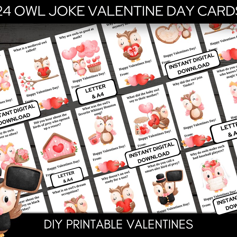 Owl Valentine Card - Etsy