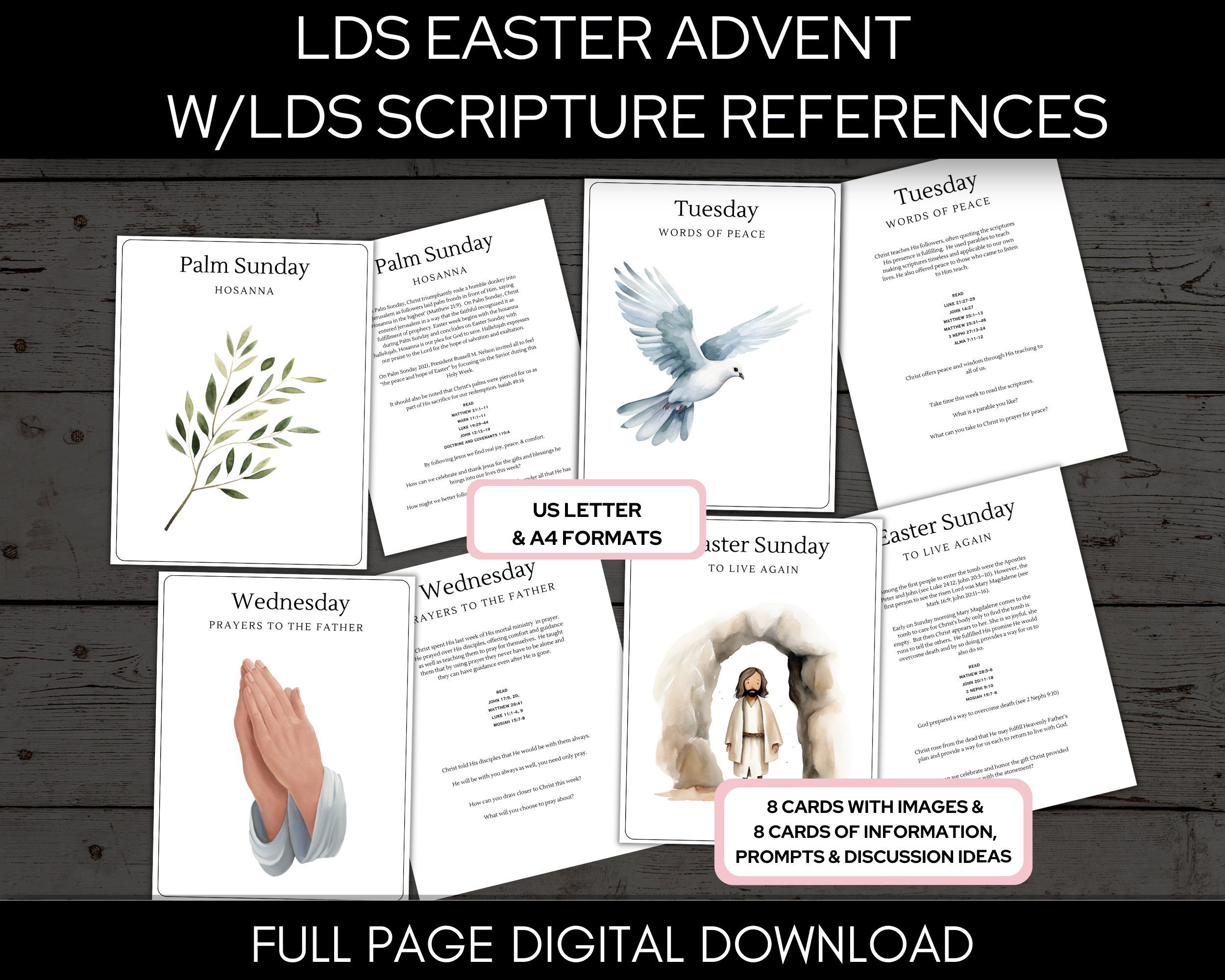 LDS Easter Advent Cards, Holy Week Printable W/ Latter Day Saints ...
