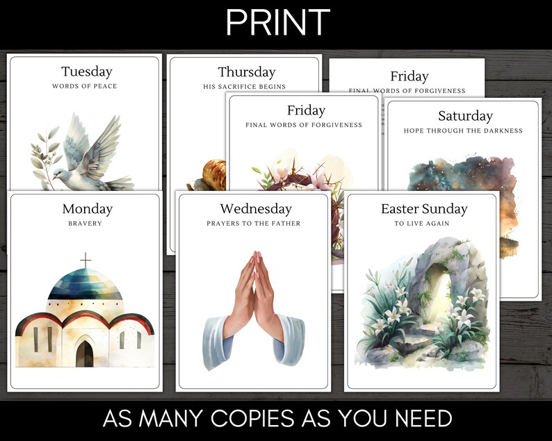 LDS Easter Advent Cards, Holy Week Printable, Latter Day Saints Easter ...
