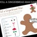 Roll a Gingerbread Man Dice Game, Christmas Dice Game, Family Xmas ...