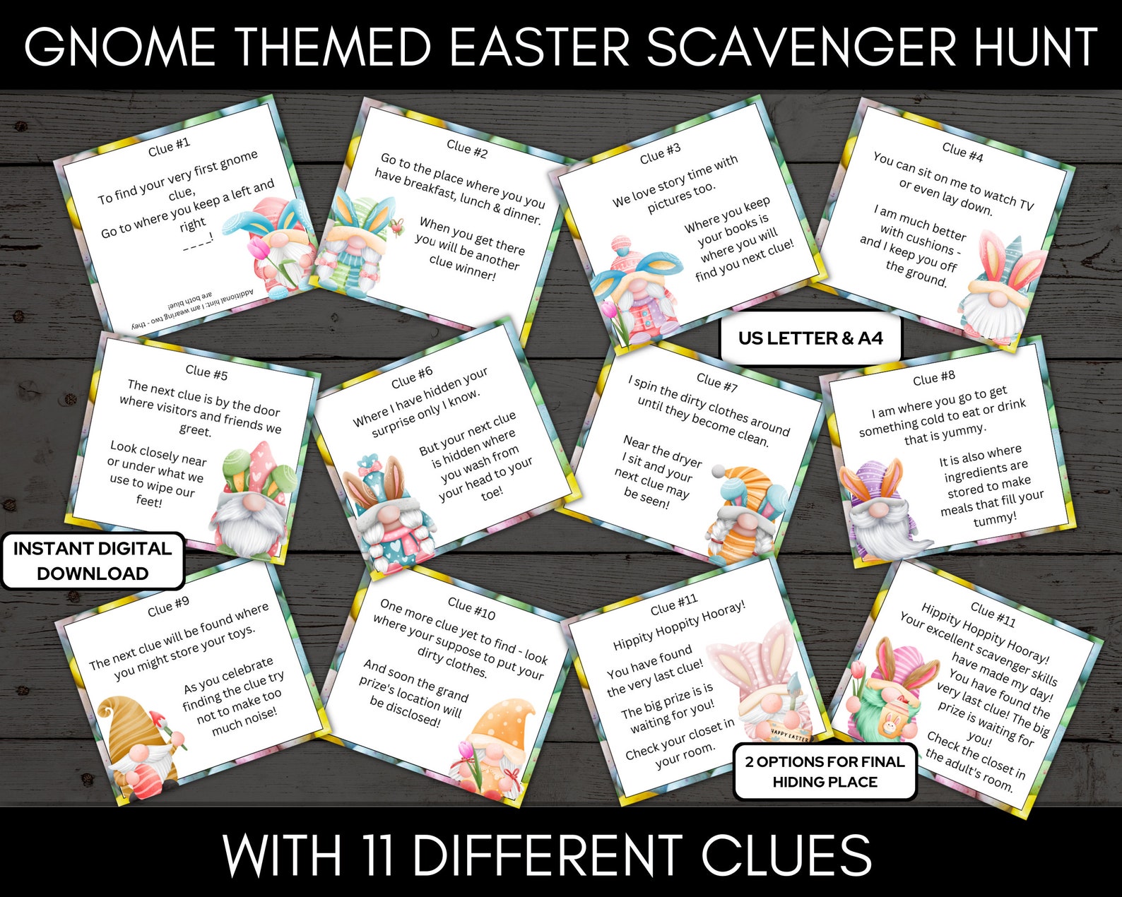 Easter Scavenger Hunt, Easter Gnomes, Treasure Hunt, Easter Egg Hunt ...