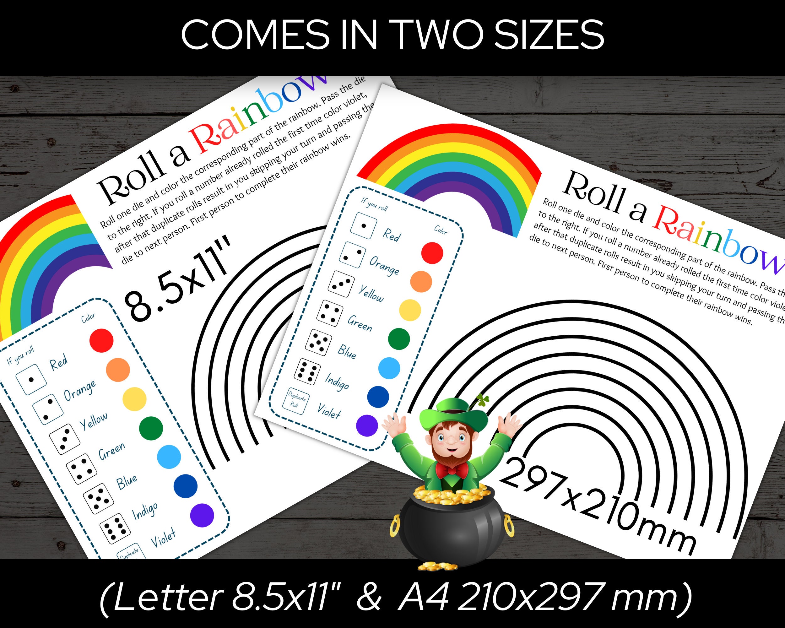 Roll a Rainbow Dice Game, St Patricks Day Game, Classroom Games, St ...