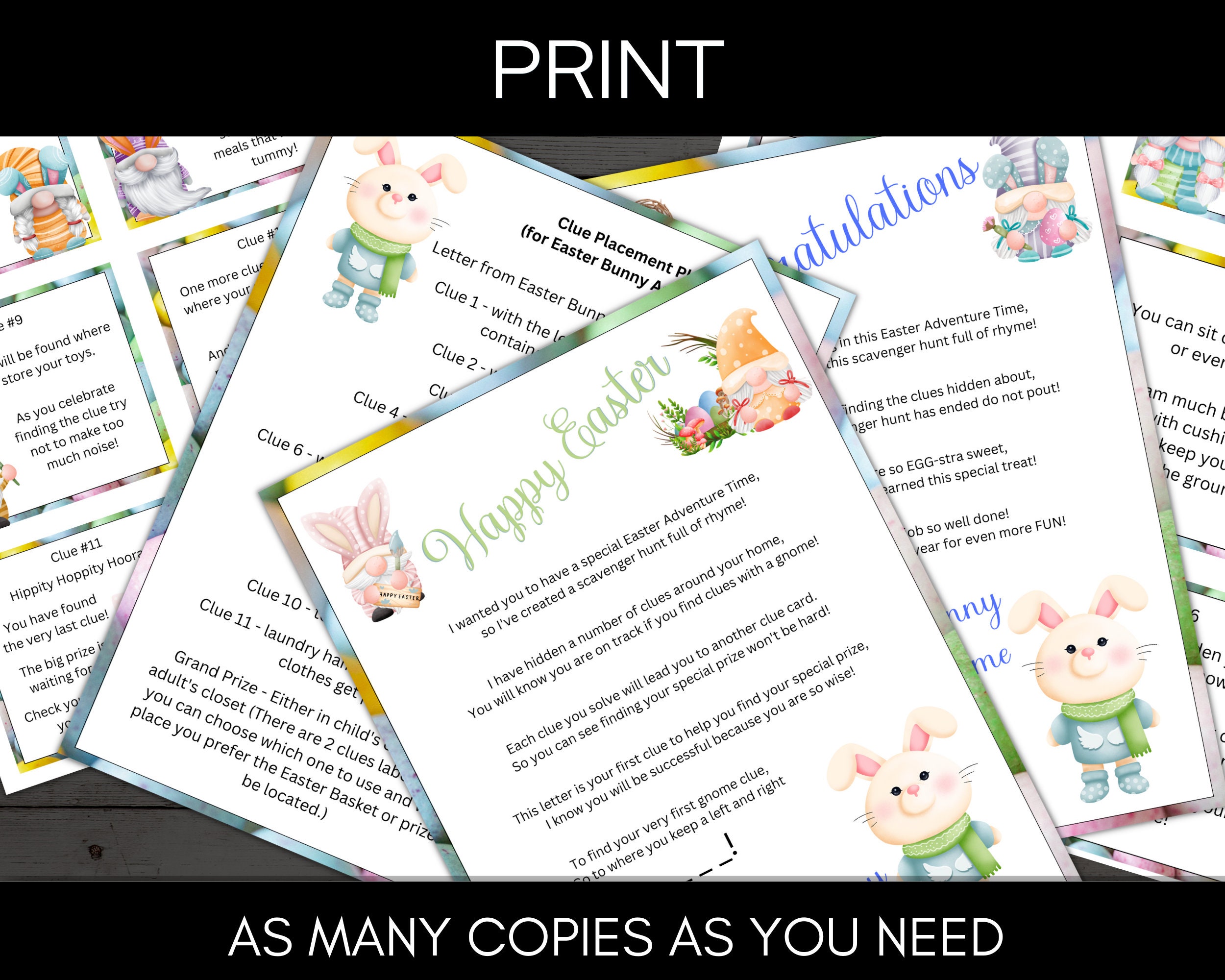 Easter Scavenger Hunt, Easter Gnomes, Treasure Hunt, Easter Egg Hunt ...