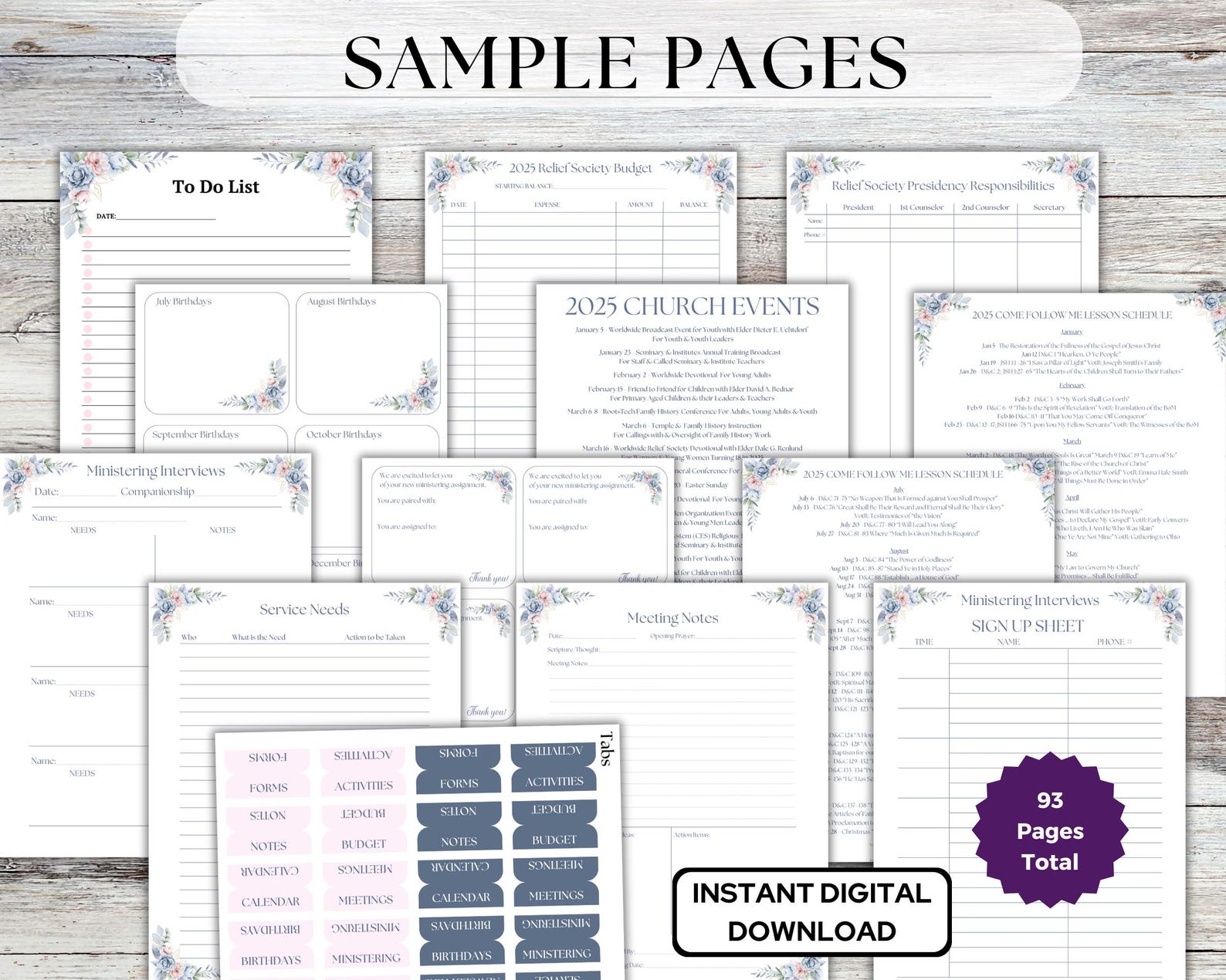 2025 LDS Relief Society Planner With Calendar, Come Follow Me Schedule ...