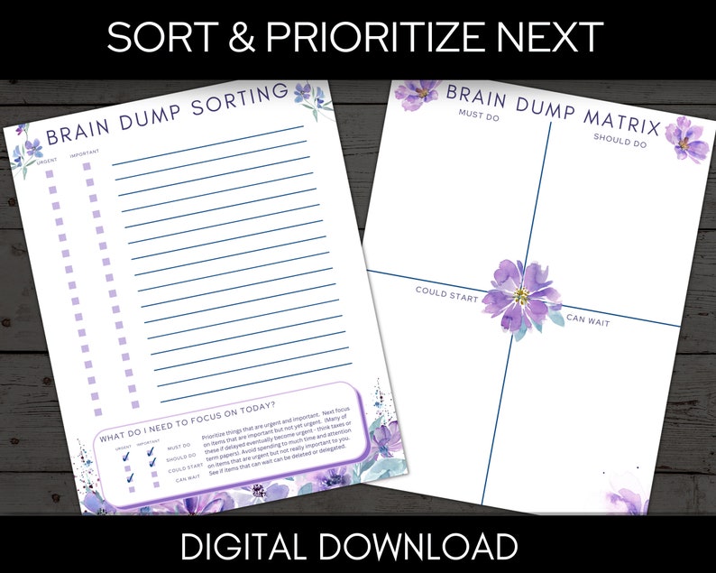 ADHD Brain Dump Printable, To-do List Template, Productivity Planner ...