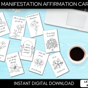 Positive Affirmation Card Deck, Vision Board Printables, Manifesting ...