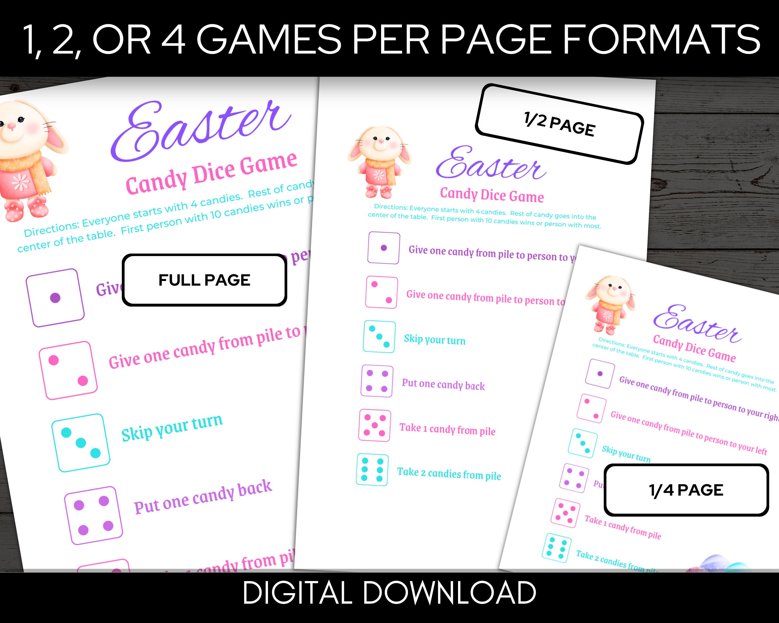 Easter Candy Dice Party Game, Easter Classroom Games, Easter Dice Game ...