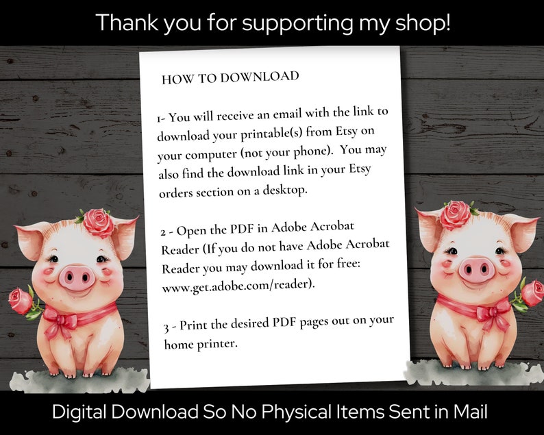 Funny Cute Pig Valentine Cards - Letter & A4 - Etsy