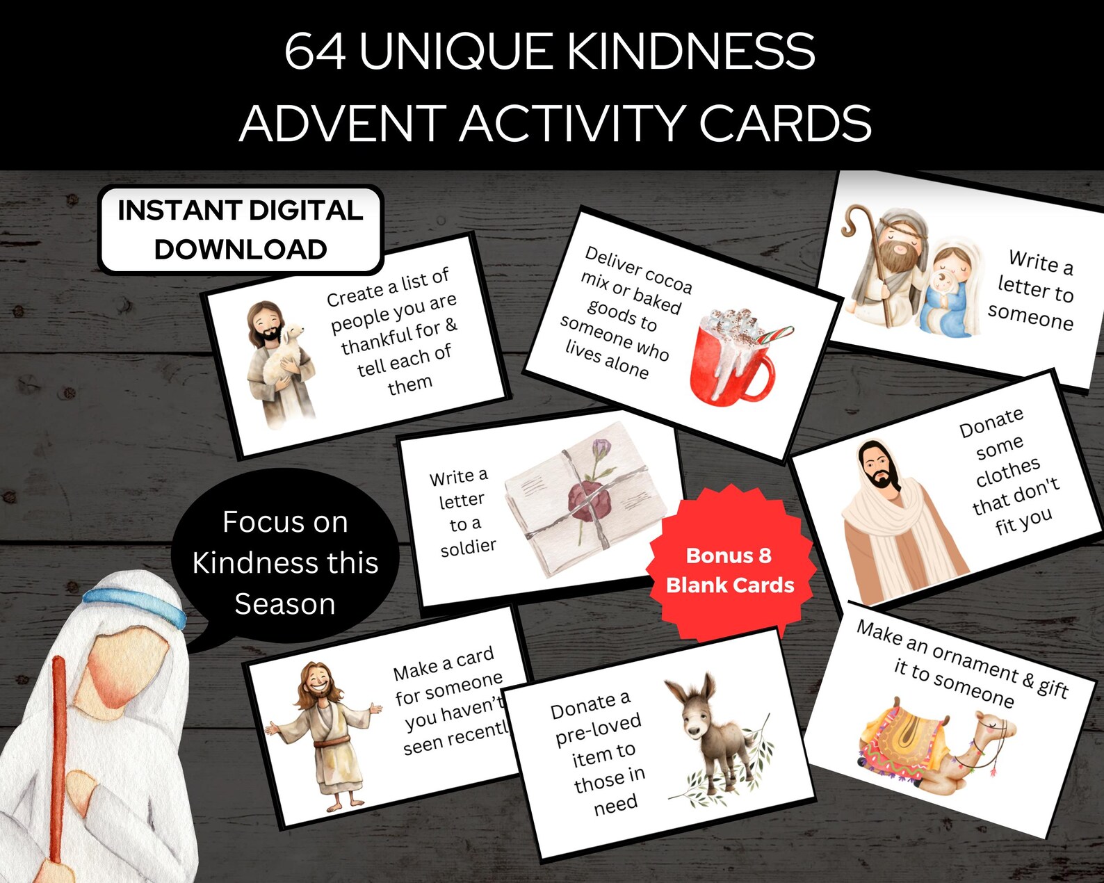 64 Kindness Advent Calendar Cards | Unique Advent Activity Cards ...