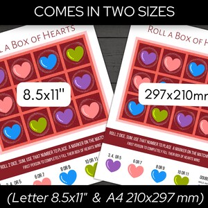 Valentine Party Game - Roll a Box of Hearts Dice Game | Valentine's Day ...