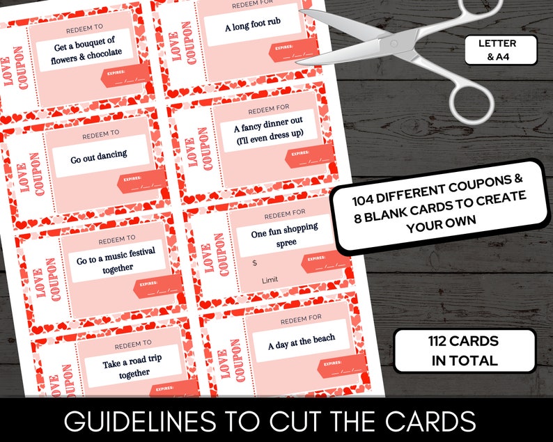 Love Coupons | Coupon Book | Last Minute Valentine or Anniversary Gift ...