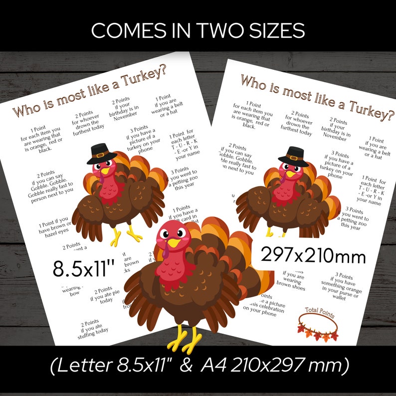 Printable Thanksgiving Game, Family Thanksgiving Game, Dinner Table ...