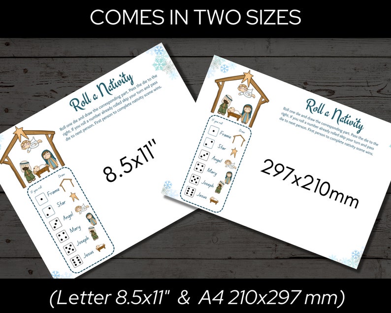 Roll a Nativity Christmas Dice Game Printable, Great Christian Holiday ...