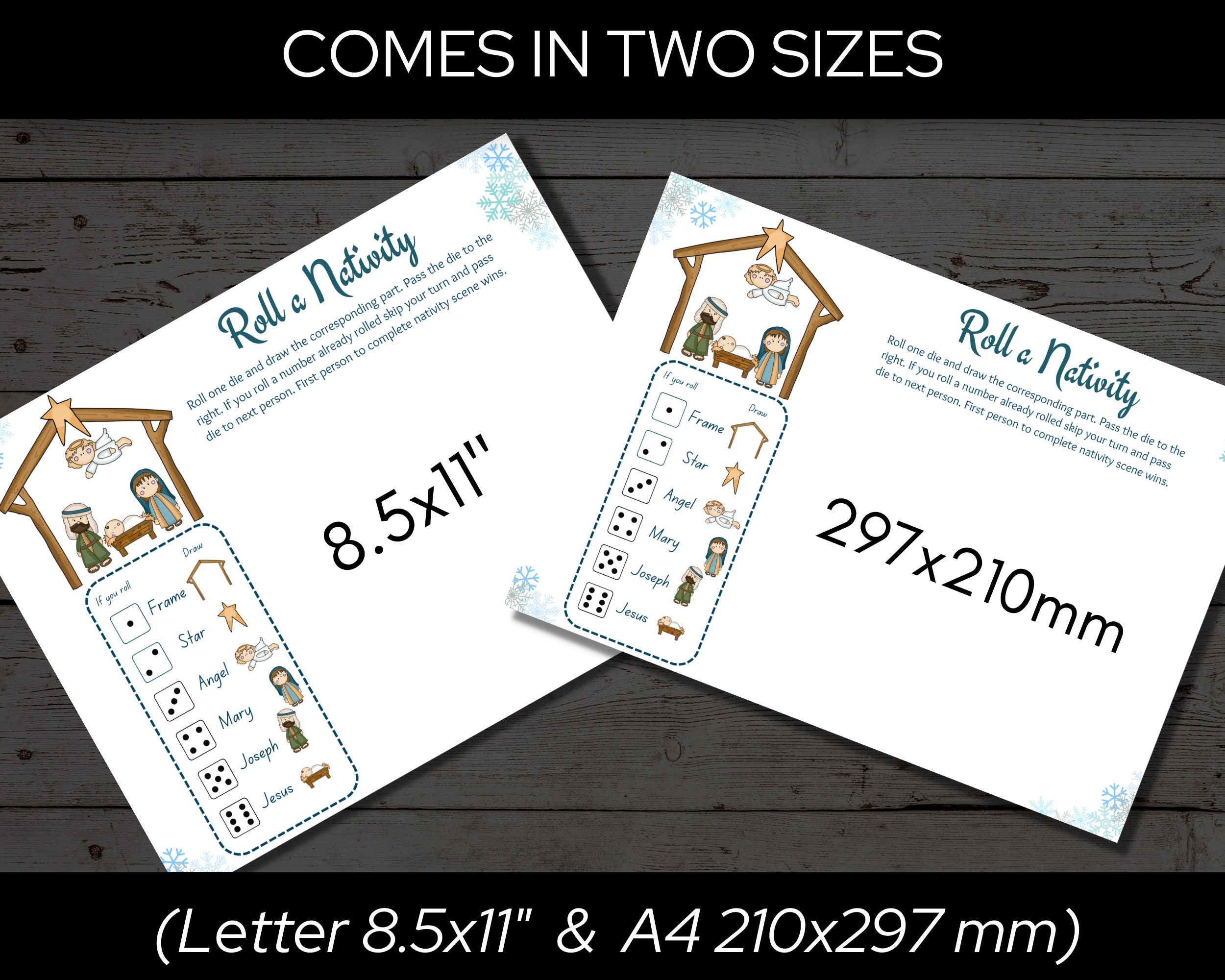 Roll a Nativity Christmas Dice Game Printable, Great Christian Holiday ...