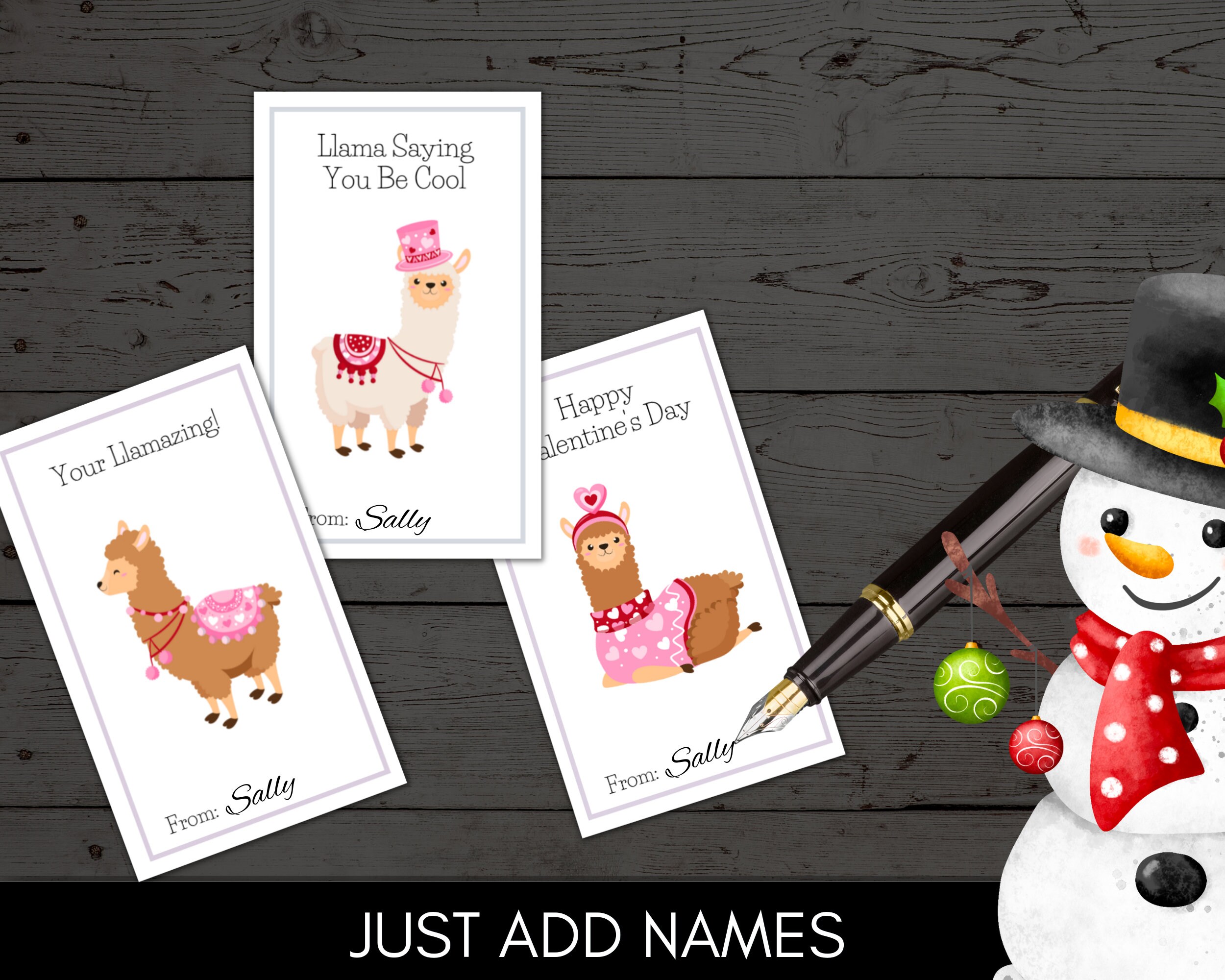 16 Printable Llama Alpaca Classroom Valentines - Letter & A4 - Etsy