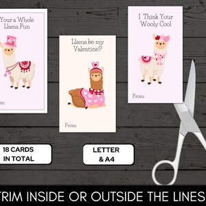 16 Printable Llama Alpaca Classroom Valentines - Letter & A4 - Etsy