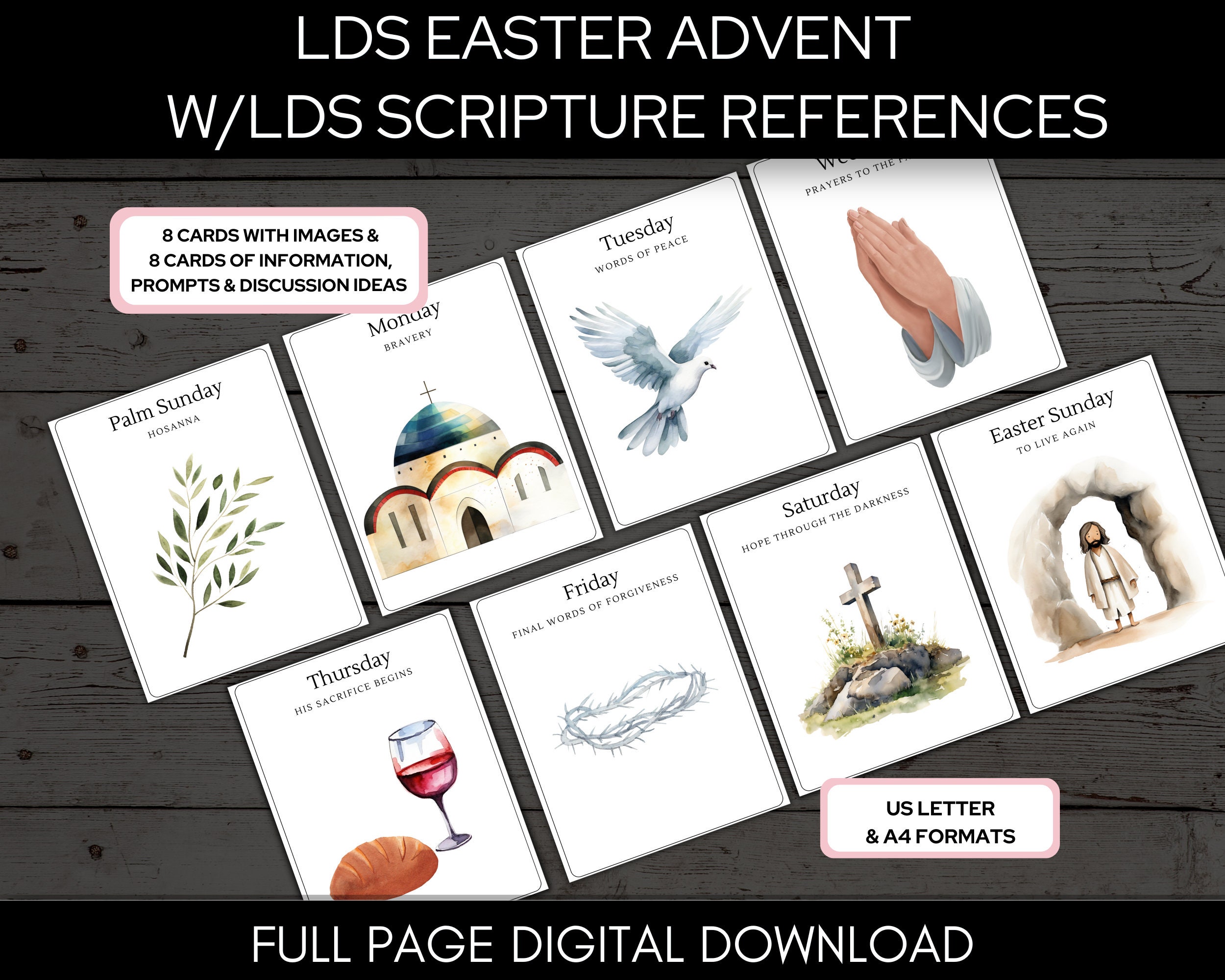 LDS Easter Advent Cards, Holy Week Printable W/ Latter Day Saints ...
