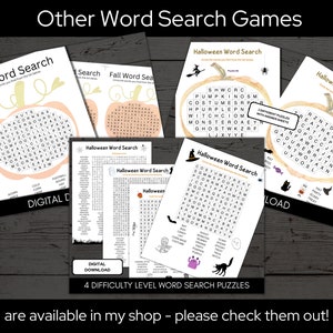 Halloween Word Search Game Bundle, Diabolically Hard Halloween ...