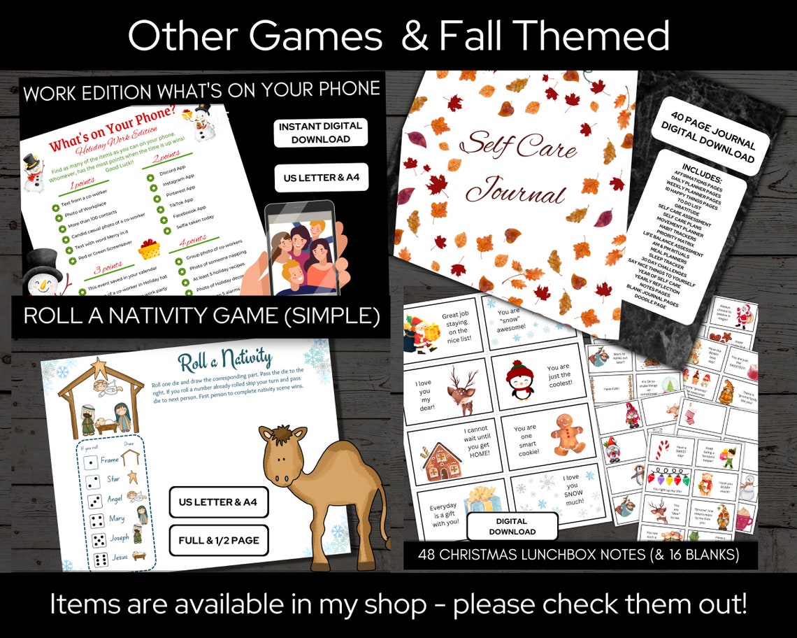 Winter Gift Exchange Dice Game Printable Game, Group Party Game ...