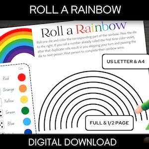 Roll a Rainbow Dice Game, St Patricks Day Game, Classroom Games, St ...