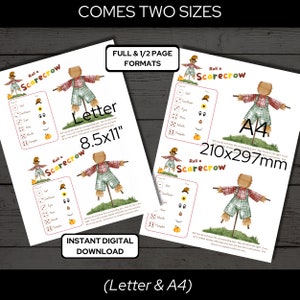 Roll a Scarecrow Dice Game, Fall Dice Game, Printable Halloween Game ...