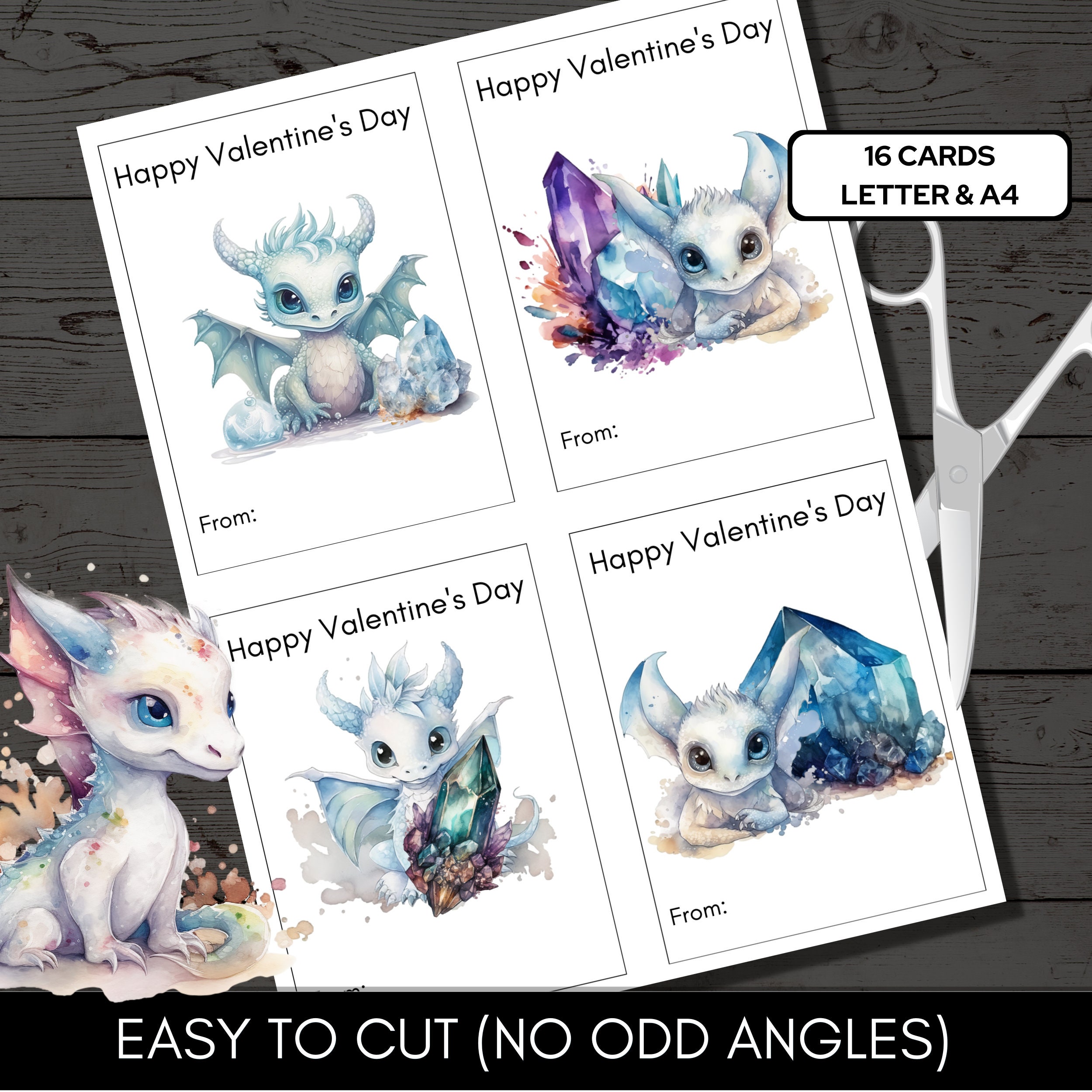 Dragon Valentines Day Cards, Dragon Classroom Valentines, Class ...